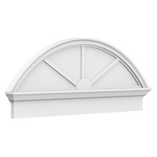 Segment Arch 3 Spoke Architectural Grade PVC Pediment, 34"W x 15-3/8"H ...