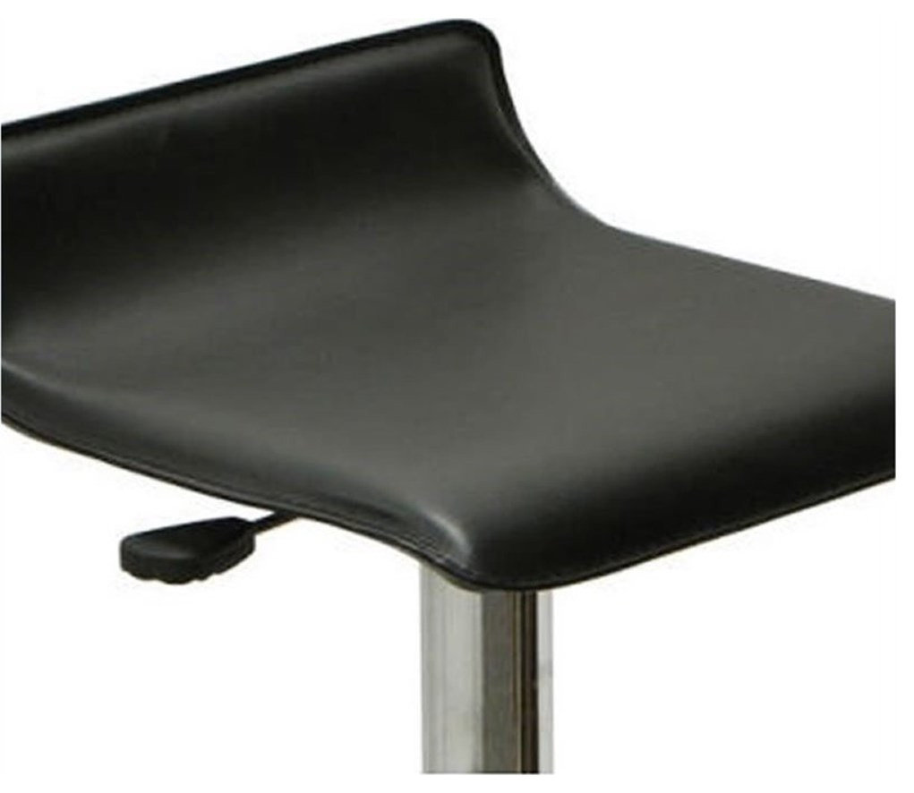 Bowery Hill 30.79" Contemporary Metal/PVC Bar Stool in Black/Silver ...