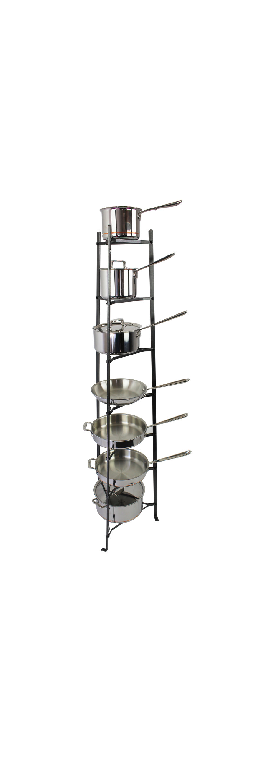 Handcrafted 7-Tier Gourmet Cookware Stand Hammered Steel (Unassembled ...