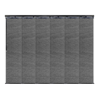 Ember Lead 6-Panel Track Extendable Vertical Blinds 98-130"W, 91.4" H ...