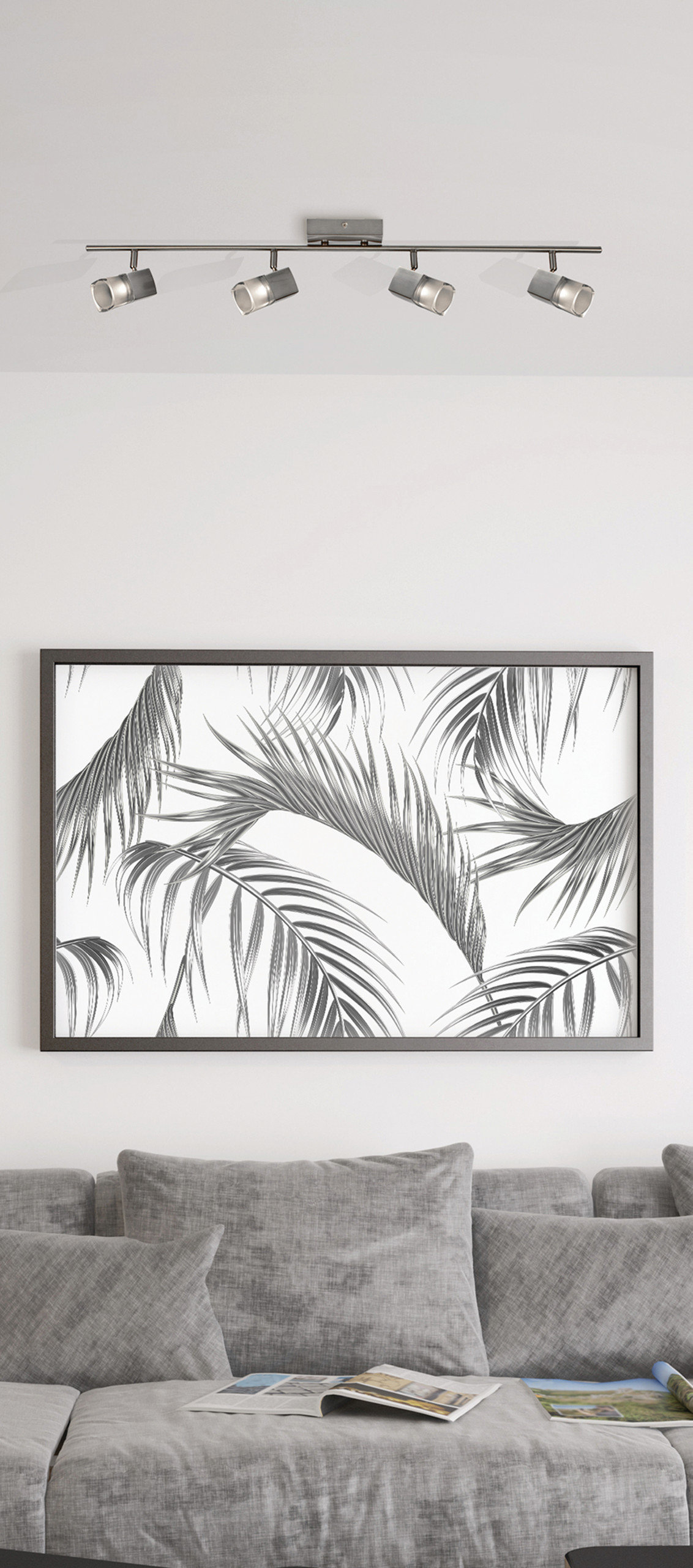 Metro LED Fixed Rail, Satin Nickel - Transitional - Tracks And Rails ...