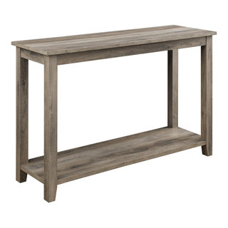 Transitional Console Table, Slender Design With Bottom Open Shelf ...