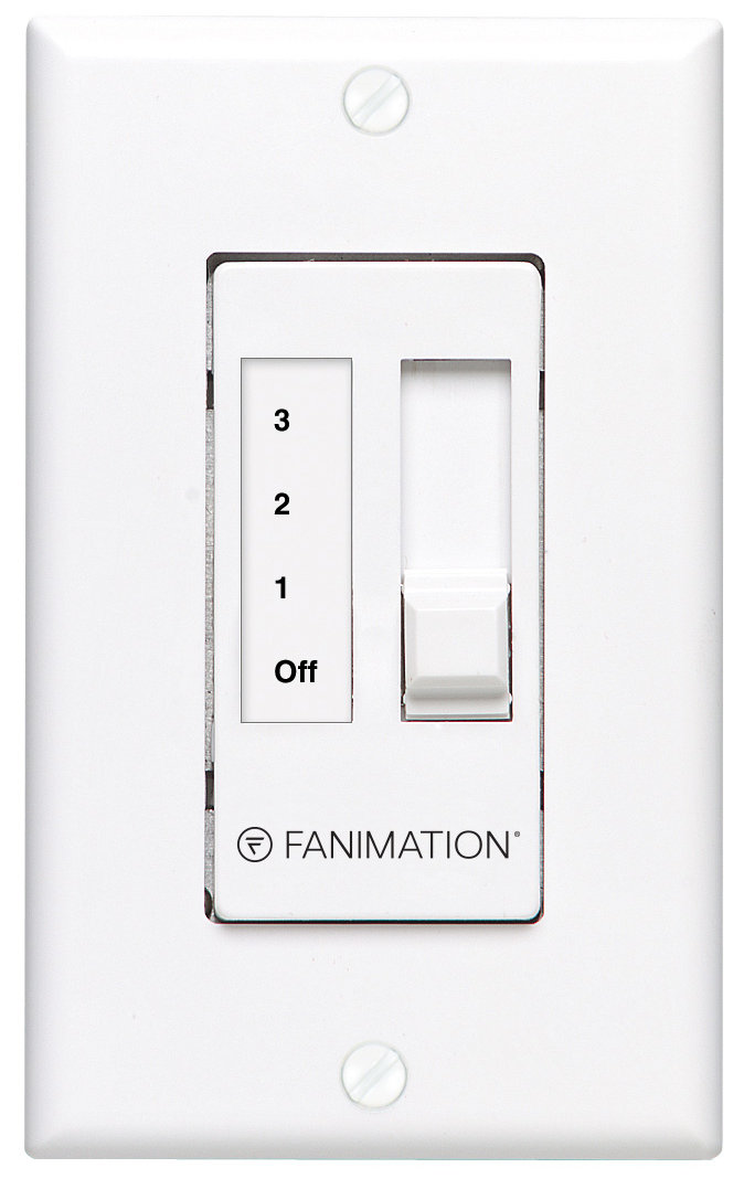 Three Speed Wall Control Non-Reversing, Fan Speed and Light, White ...