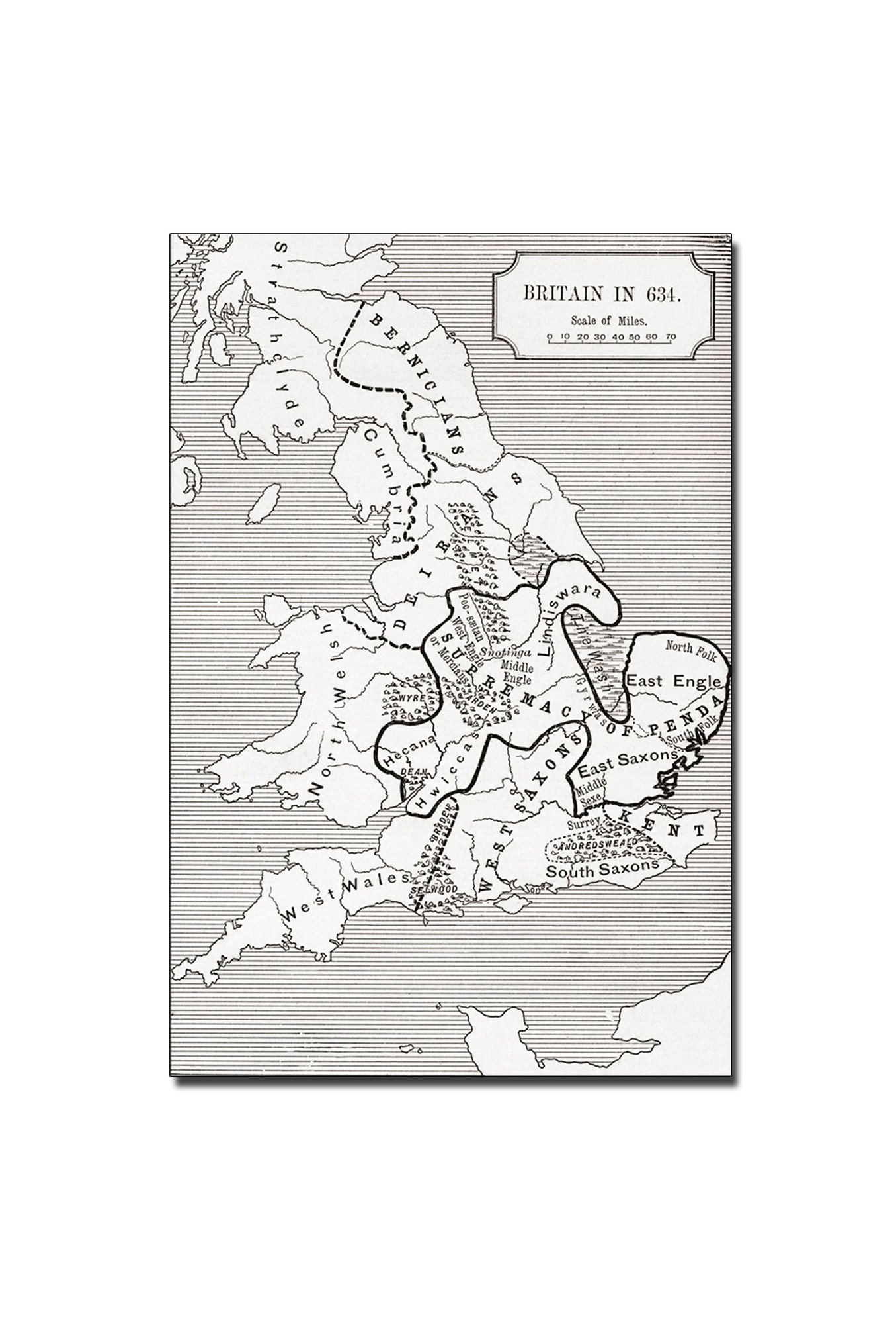 'Map of Britain, 634' Canvas Art, 22" x 32" - Traditional - Prints And ...