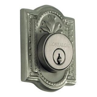 Meadows Plate Double Cylinder Deadbolt, Antique Brass, Backset Size: 2. ...