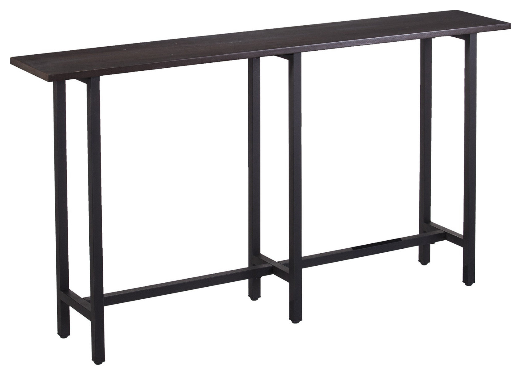 54" Espresso and Black Frame Console Table - Industrial - Console ...