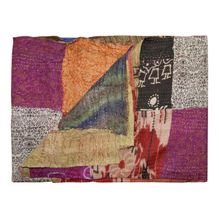 HomeRoots 60" x 90" Silk Multicolor Throws - Contemporary - Throws - by ...