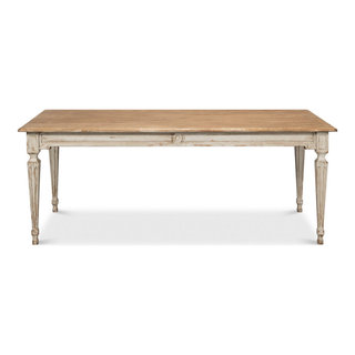 Elise Rectangle Dining Table Seats 6 Gray Natural - French Country ...