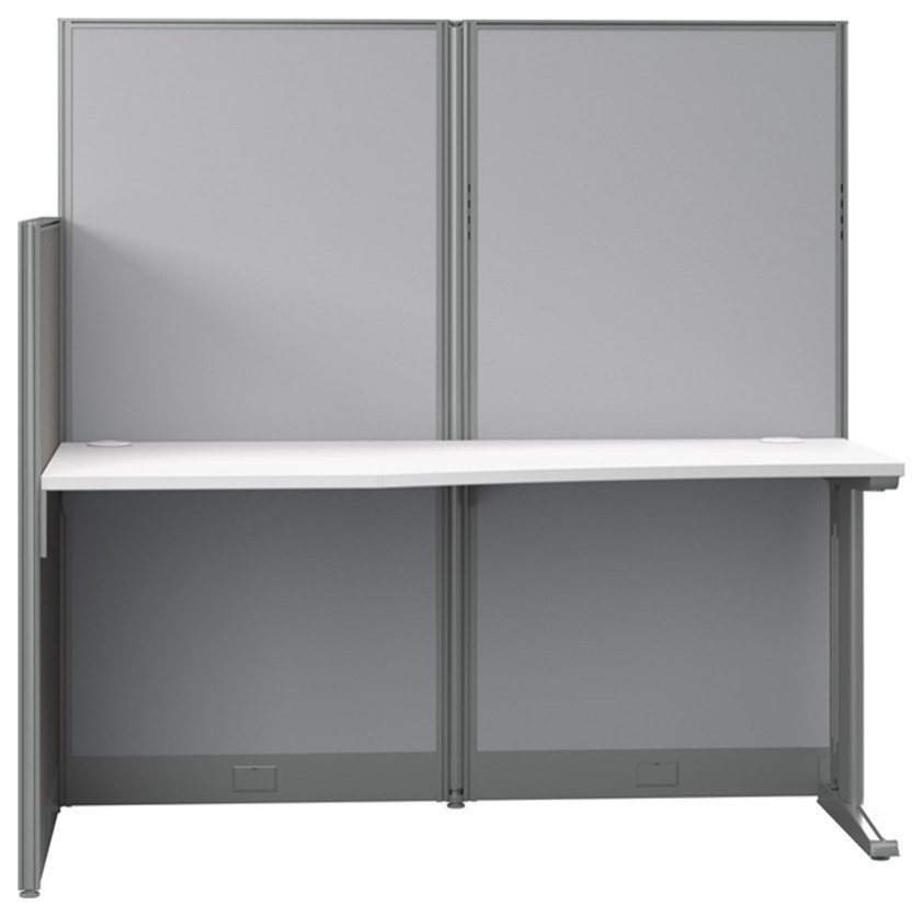 BBF Office in an Hour Engineered Wood Straight Cubicle Desk in Pure ...