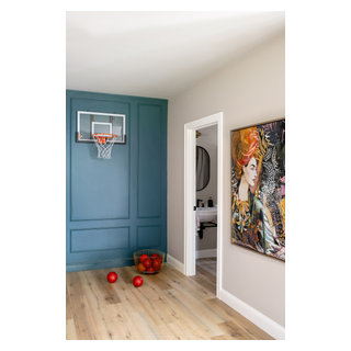 Oak Hill |Custom Basketball Hoop Feature Wall - Modern - Basement ...