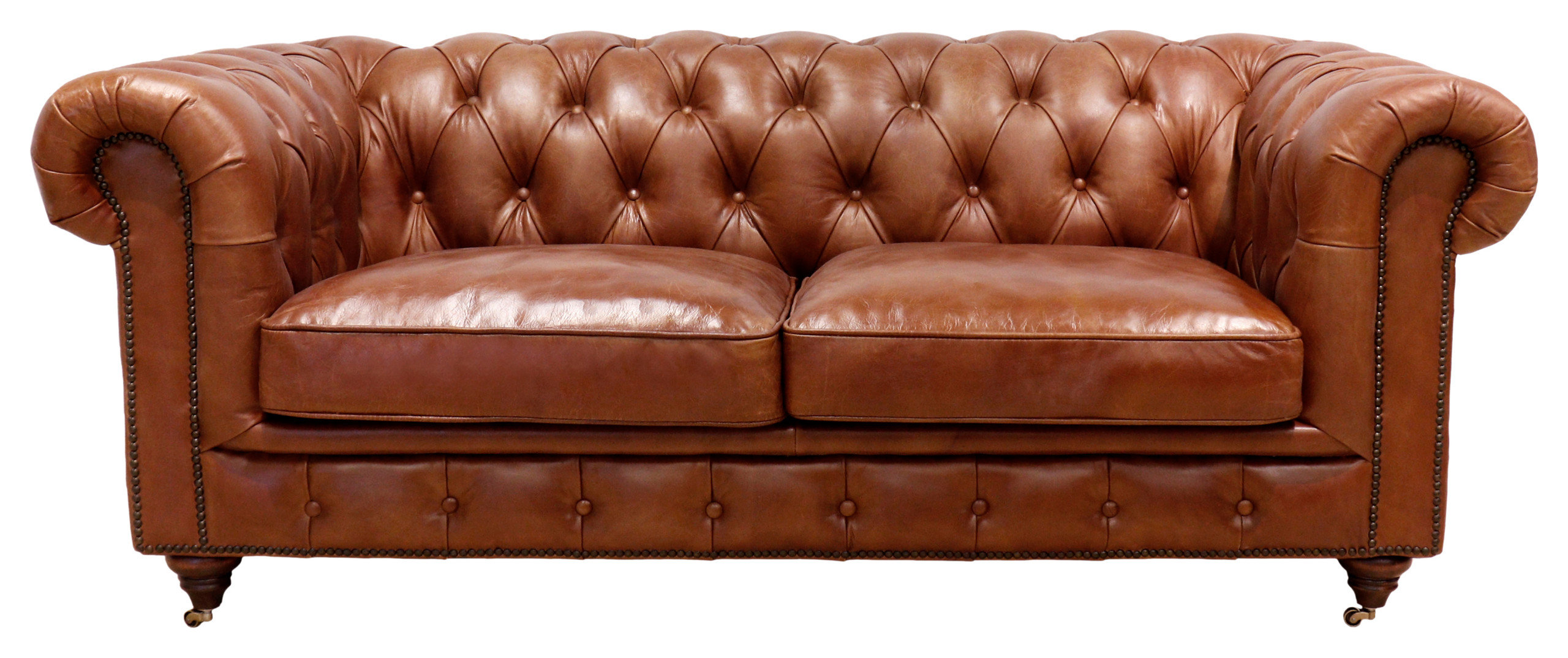 Pasargad Home Genuine Leather Chester Bay Tufted Sofa- 2 Seat - Sofas ...