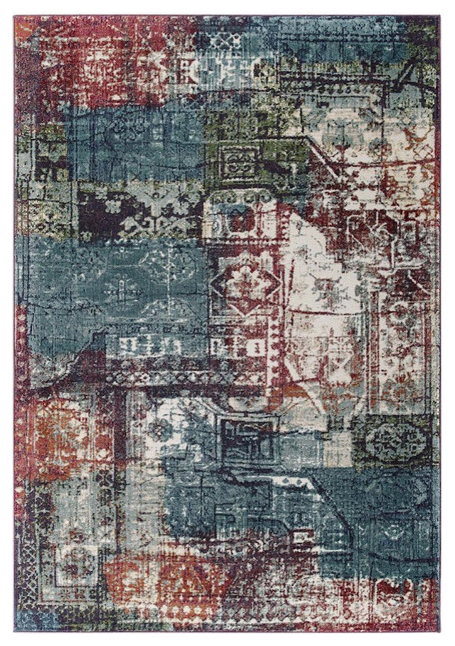 Modway Tribute Elowen Modern Vintage Mosaic 5x8 Rug, Multicolored -R ...