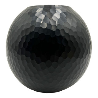 Decorative Handmade Round Ball Flower Vase in Black, 7 - Modern - Vases ...