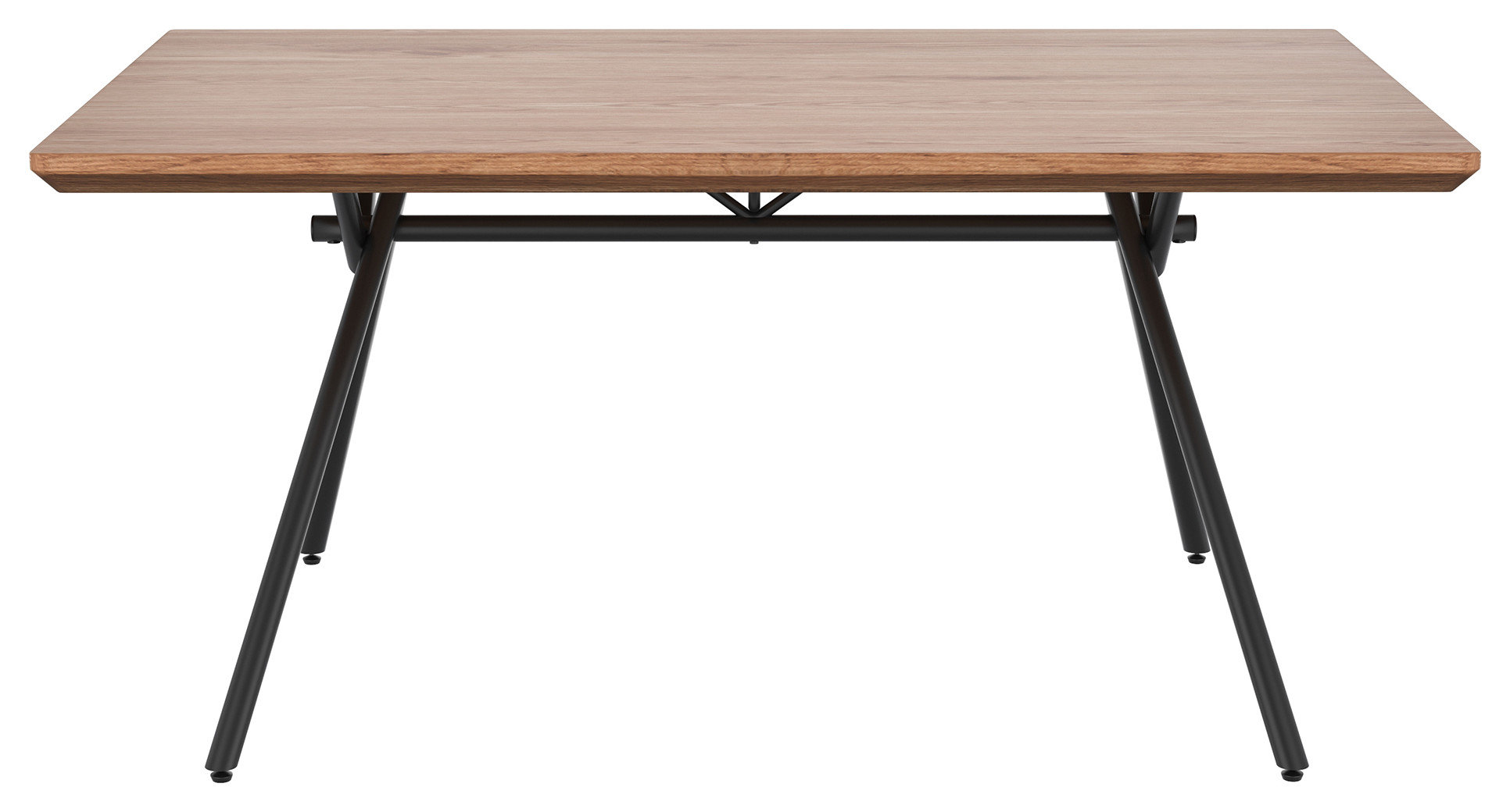 Modern MDF/Metal Rectangular Dining Table, Natural - Midcentury ...