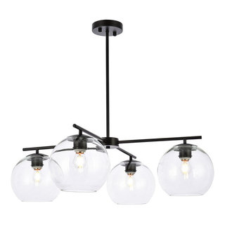 Opus 4-Light Pendant in Black & Clear - Contemporary - Pendant Lighting ...