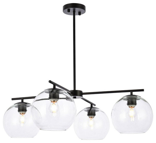 Opus 4-Light Pendant in Black & Clear - Contemporary - Pendant Lighting ...