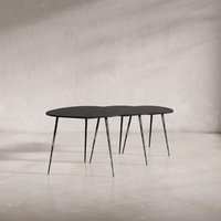 Contemporary Solid Acacia Wood Nesting End Tables (Set of 3 ...