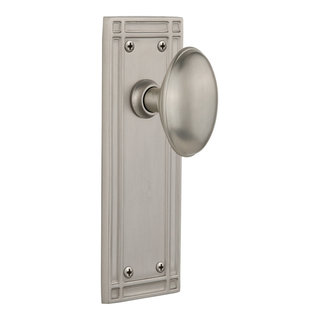 Mission Plate Passage Homestead Knob, Satin Nickel, Backset Size: 2.75 ...