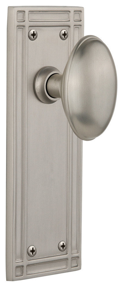 Mission Plate Passage Homestead Knob, Satin Nickel, Backset Size: 2.75 ...