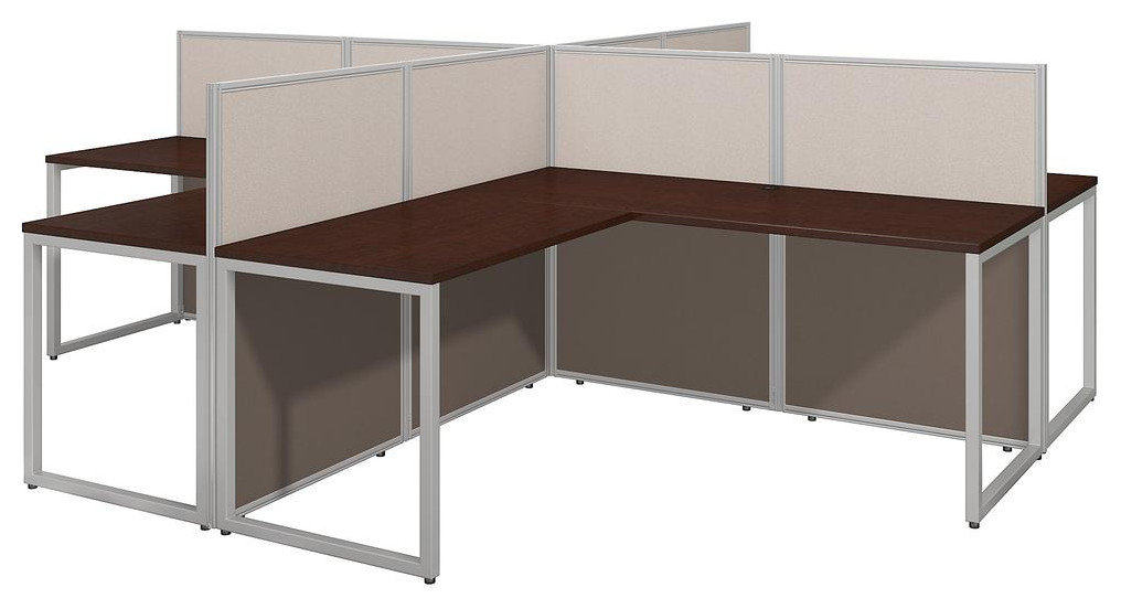 Easy Office 60W 4 Person L Shaped Desk Open Office - Contemporary ...