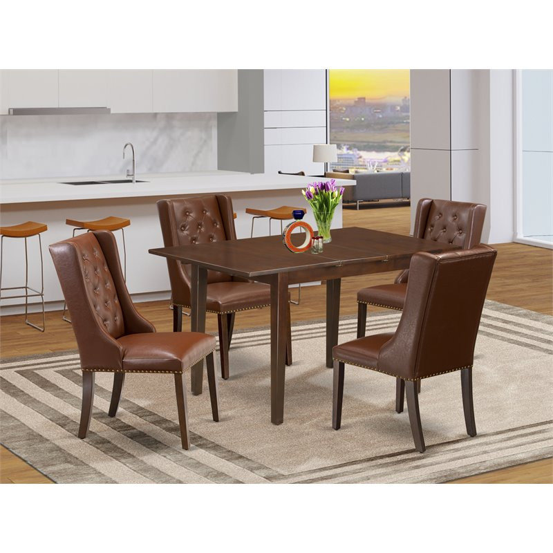 East West Furniture Picasso 5-piece Wood Dining Room Table Set in ...