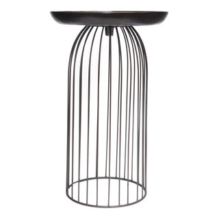 Contemporary Aviary Accent Table Large Dark Bronze - Brown - Industrial ...