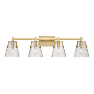 Modern Gold Four Light Vanity from the Analia Collection - Transitional ...
