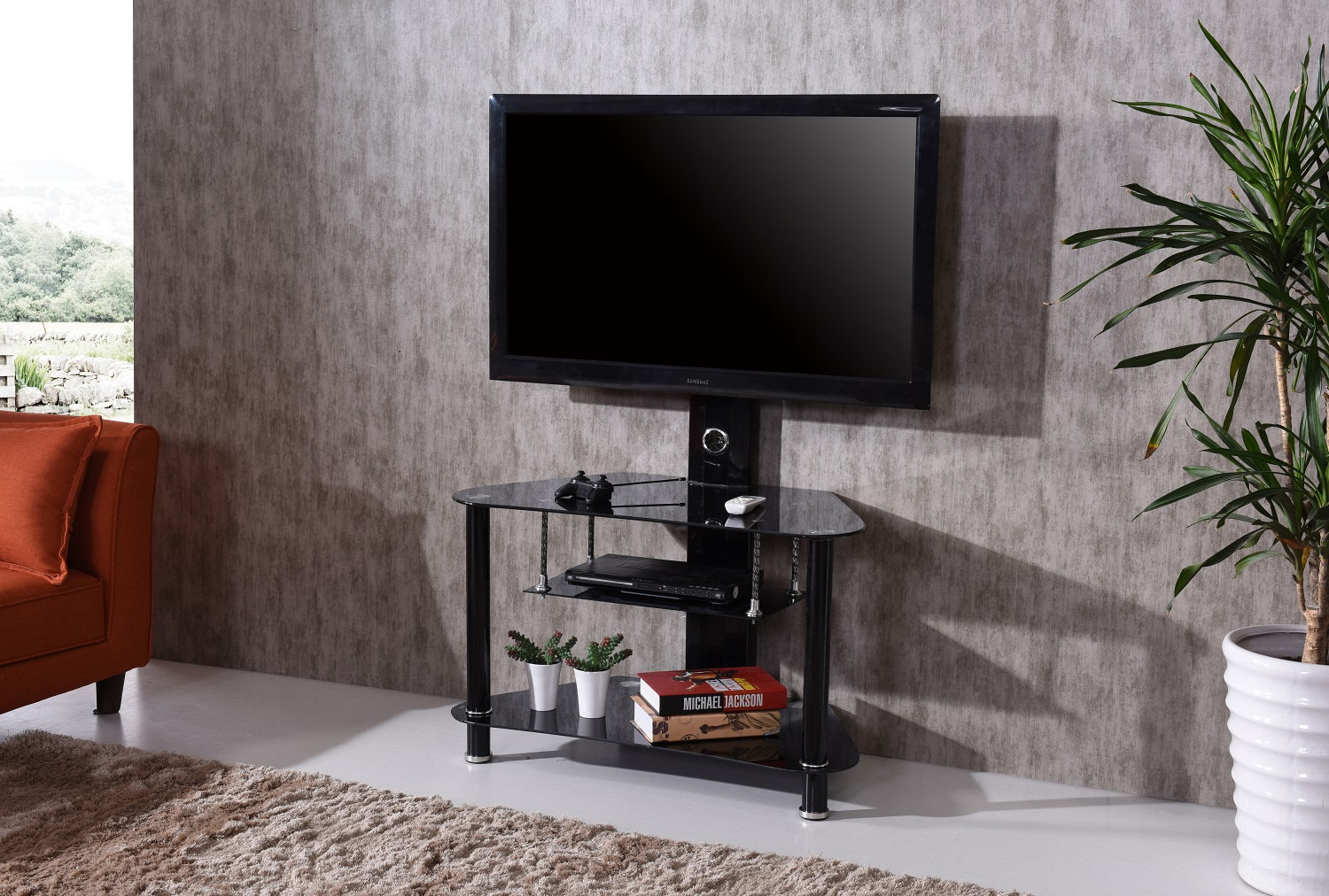 Glass TV Stand With Mount - Modern - Entertainment Centers And Tv ...