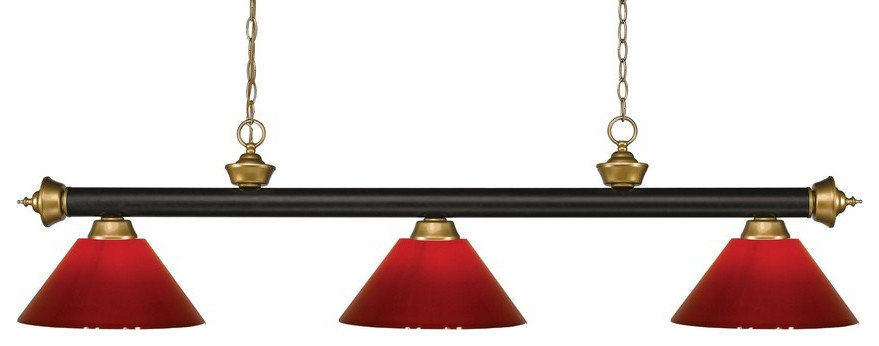 -3 Light Island/Billiard in Craftsman Style-16 Inches Wide by 16 Inches ...