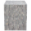 Mosaic End Table With Bone Inlay, Linear Pattern - Contemporary - Side ...