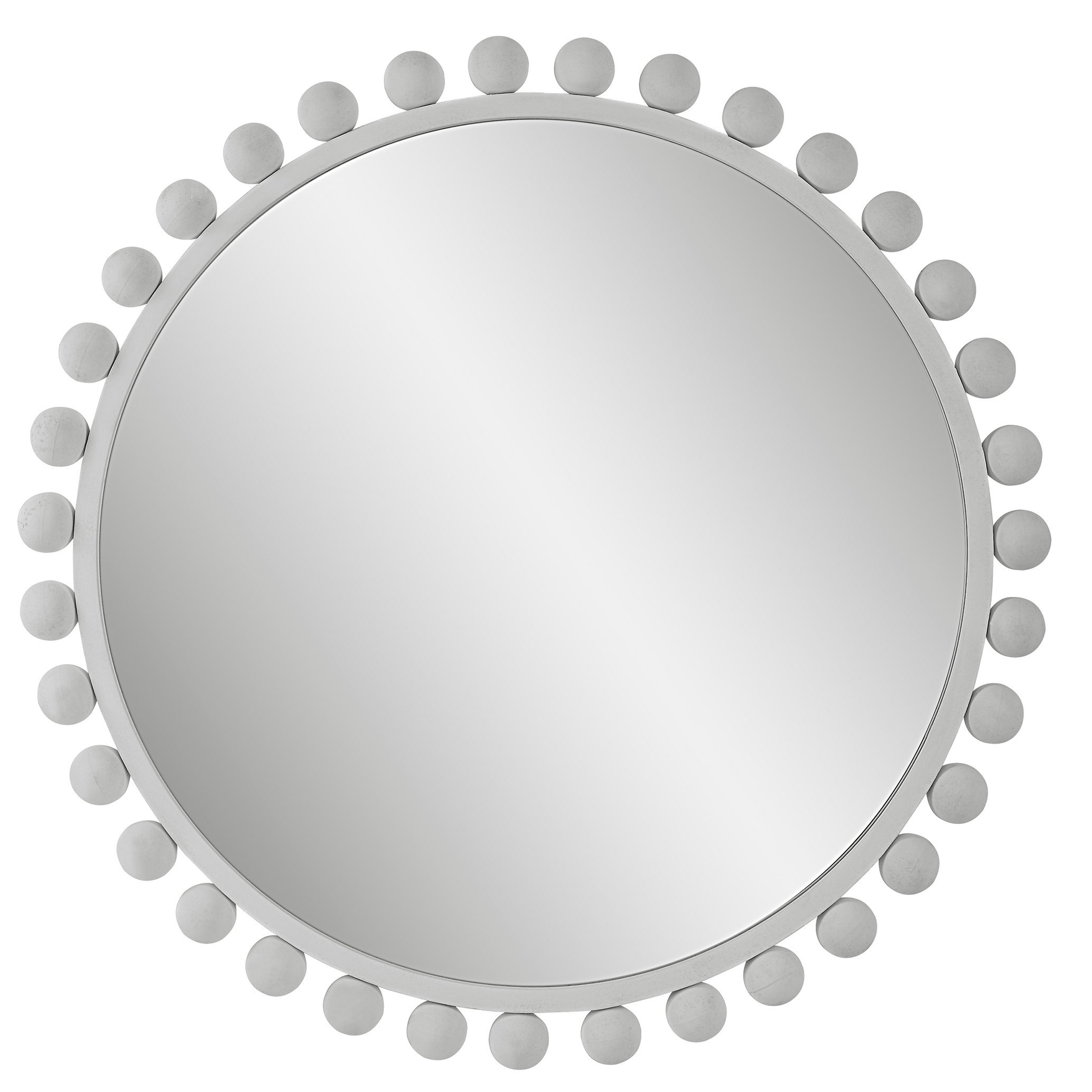 Cyra White Round Mirror - Transitional - Bathroom Mirrors - by Ownax ...