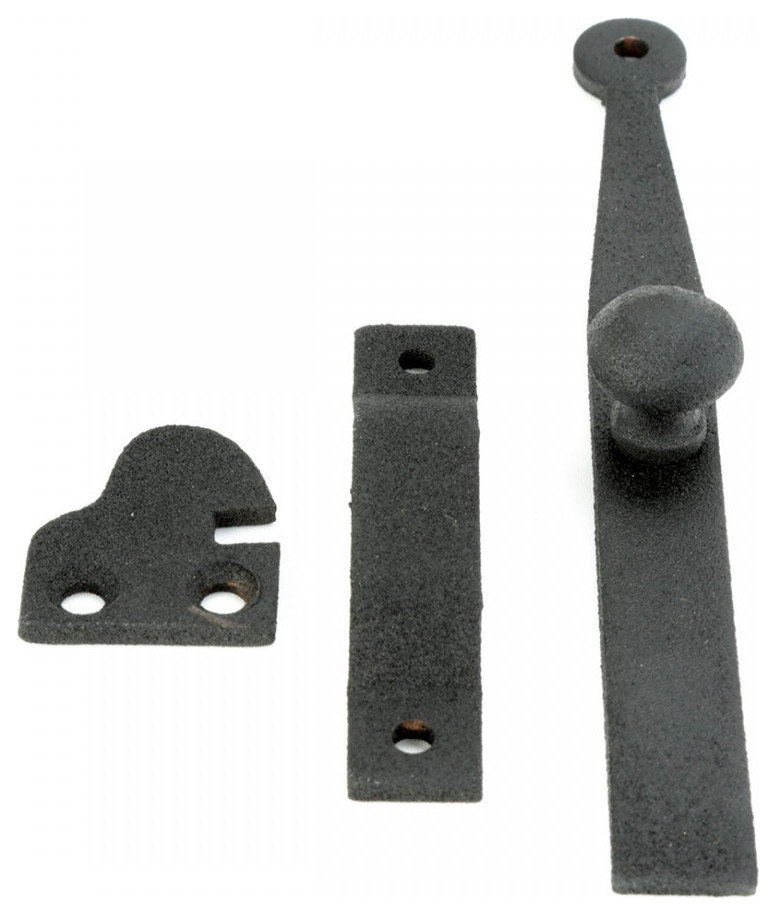 Black Cast Iron Gate Door Latch Bar Catch 6" L Colonial Design with ...