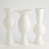 High Chiseled Orb Large Matte White Vase - Transitional - Vases - by Lighting Reimagined | Houzz