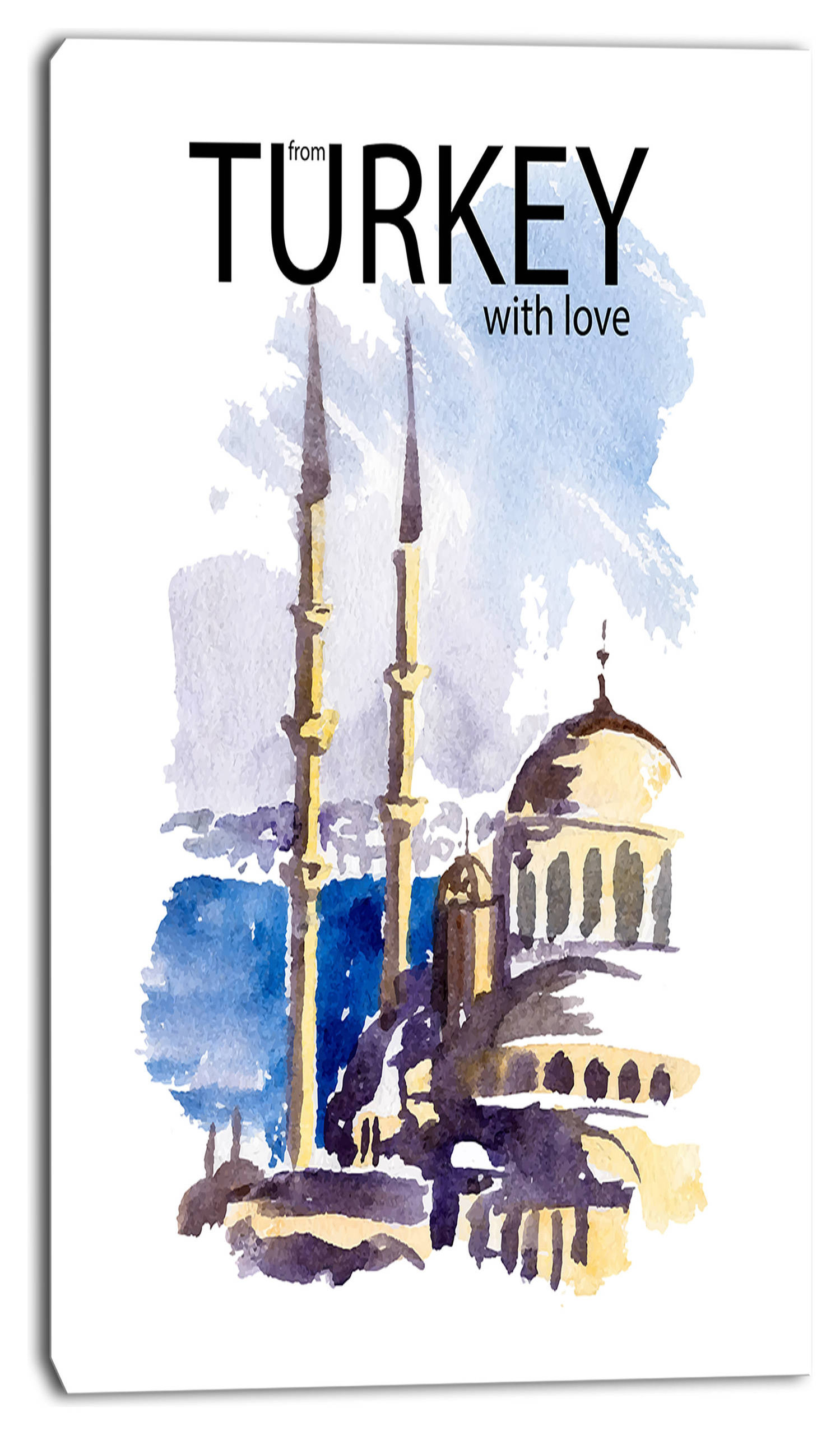 "Turkey Vector Illustration" Canvas Print, 16"x32" - Mediterranean ...