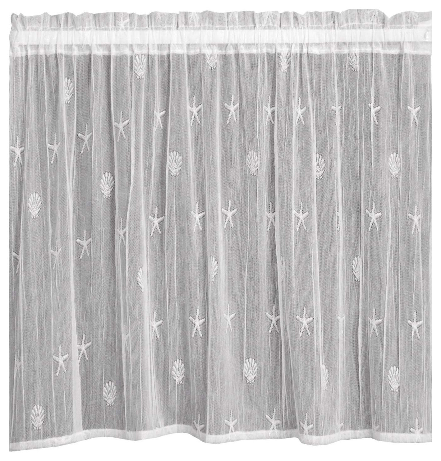 Heritage Lace Sand Shell 45x36 Tier, 45" wide x 36" drop - Beach Style ...