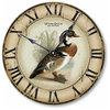 Vintage-Style Clock with Wood Duck, 12 Inch Diameter - Rustic - Wall ...