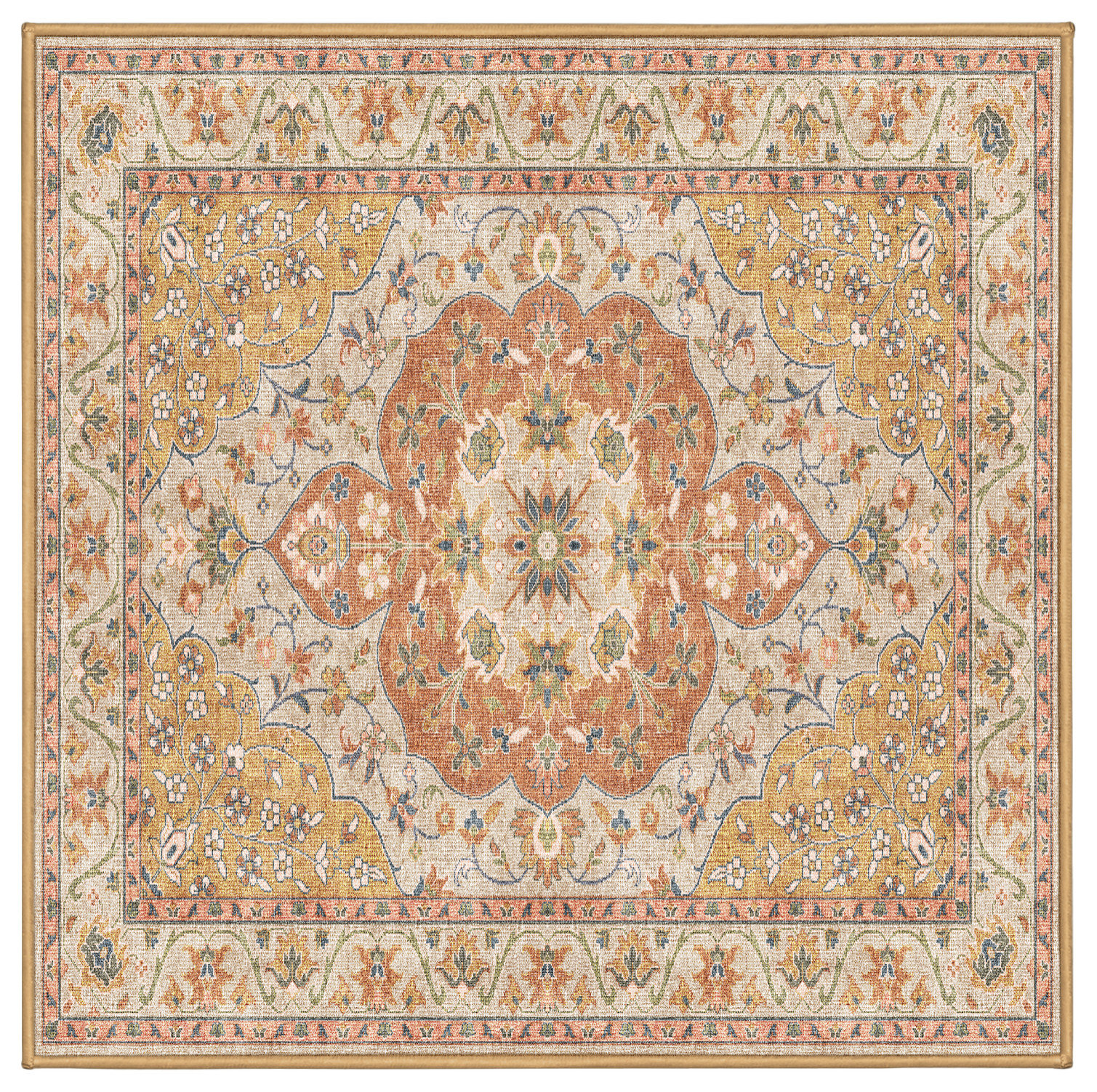 Washable Carnelian Rising Sign Area Rug, Square 4' - Traditional - Area ...