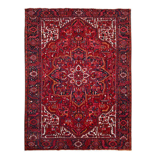 Dutch Tulip Red Semi Antique Hand Knotted Shiny Wool Oriental Rug 9'7 ...