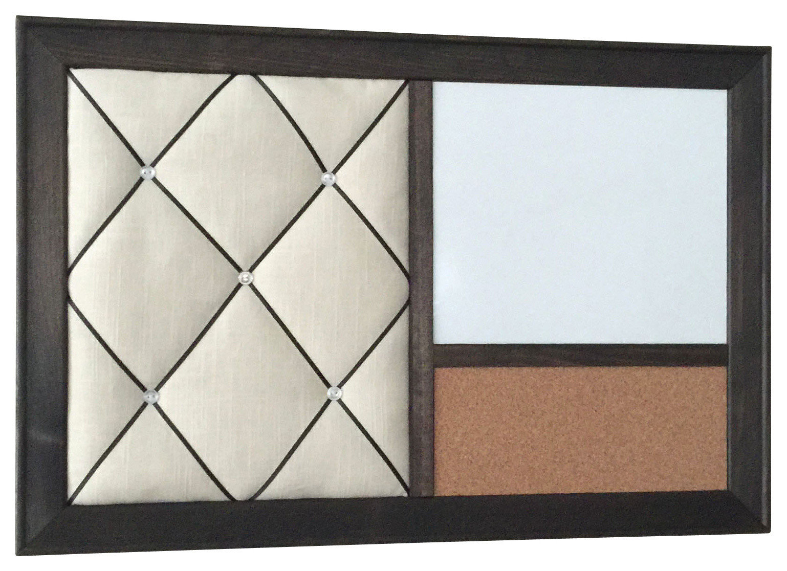 Wall Organizer with Linen French Memo Board, Whiteboard & Corkboard ...