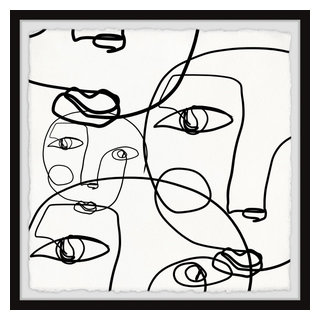 "Distorted Portrait" Framed Painting Print, 32x32 - Contemporary ...