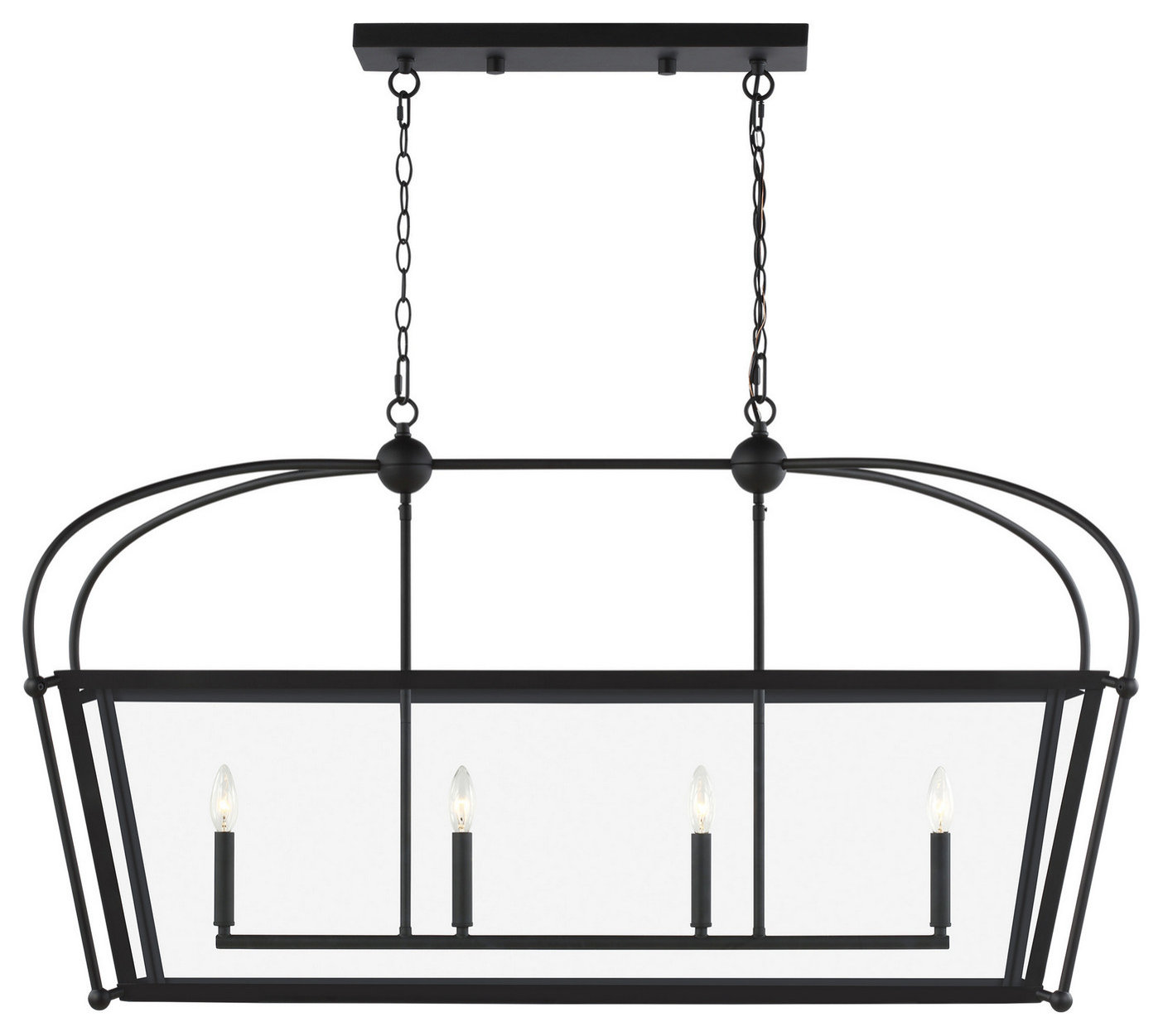 Charleston Four Light Linear Foyer in Midnight Black - Transitional ...