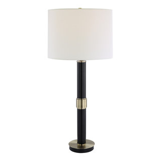 Slender Metal Table Lamp in Black Finish - Transitional - Table Lamps ...