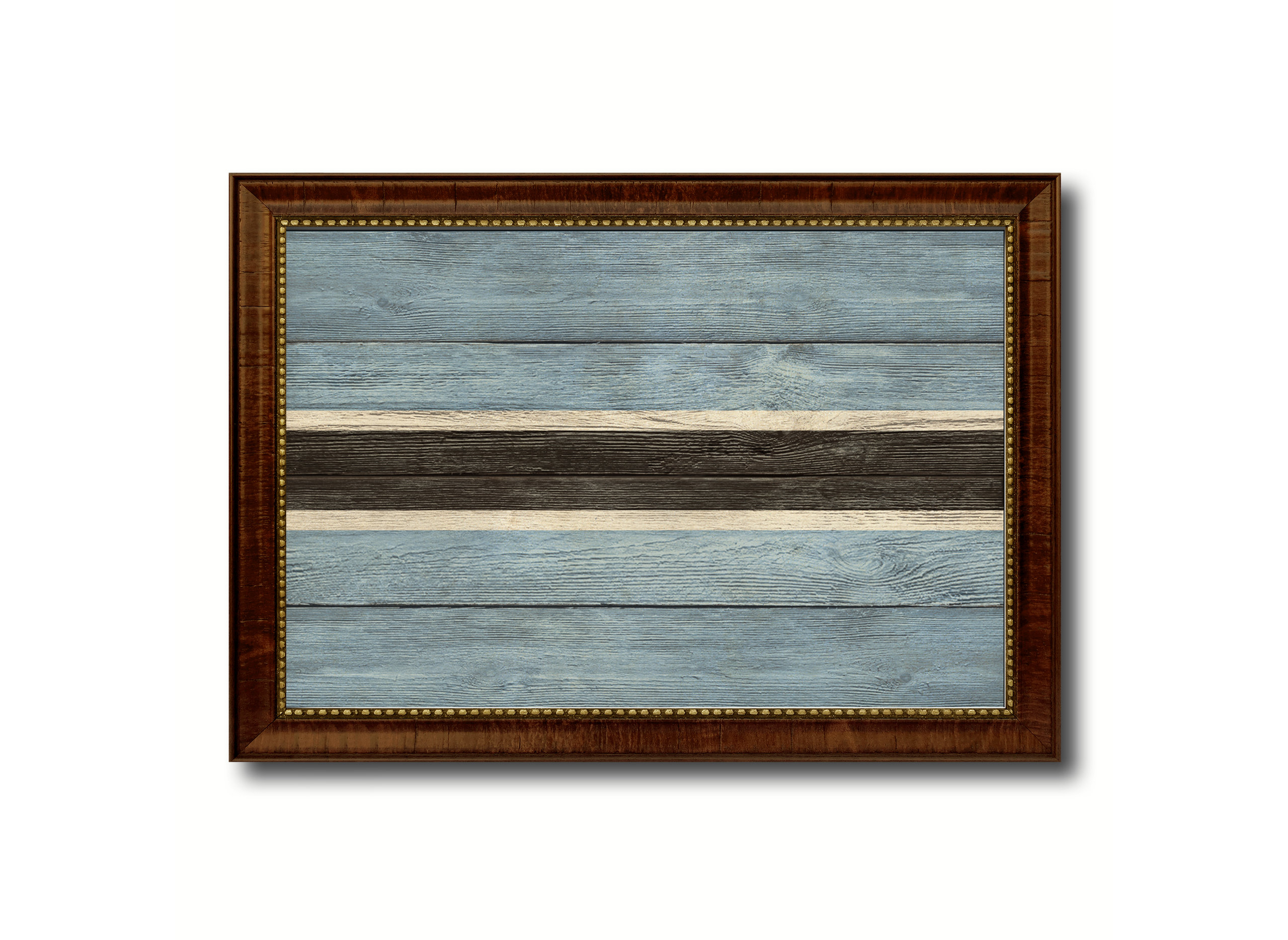 Botswana Country Textured Flag Print With Brown Gold Frame, 23" X 33 ...
