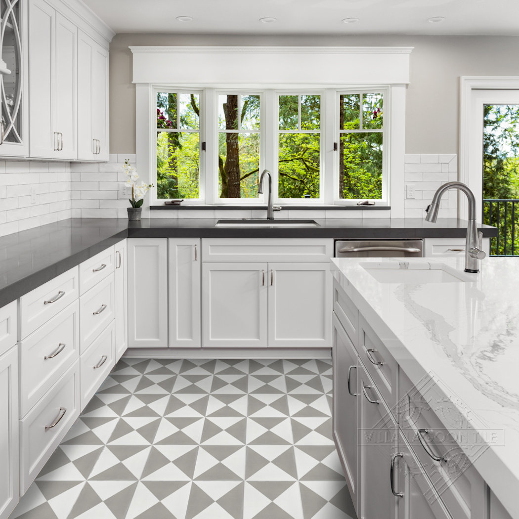 Tugboat Featherstone/White Handcrafted Cement Tile, Sample ...