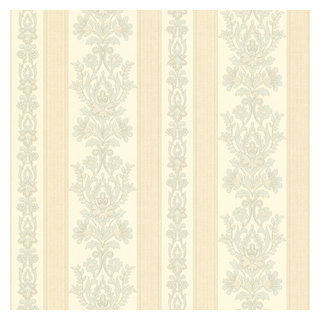 Kensington Light Blue Damask Stripe Wallpaper, Bolt - Traditional ...