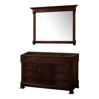 Andover 55" Single Vanity, No Top, No Sink, 50" Mirror - Traditional ...