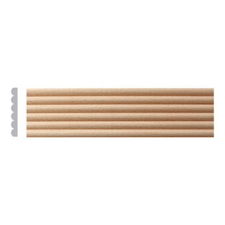 2" Wide Reed Moldings, Beech Wood, 10 Piece, 79' Total - Contemporary ...
