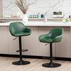 Hunter Green Vintage Leatherette Bar Stool, Set of 2 - Transitional ...