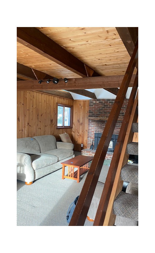 Any ideas on merging ceiling with wood panel walls?