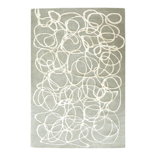 Scribble Rug, Grey/Ivory, 8X10 - Contemporary - Area Rugs - by GLOBAL ...